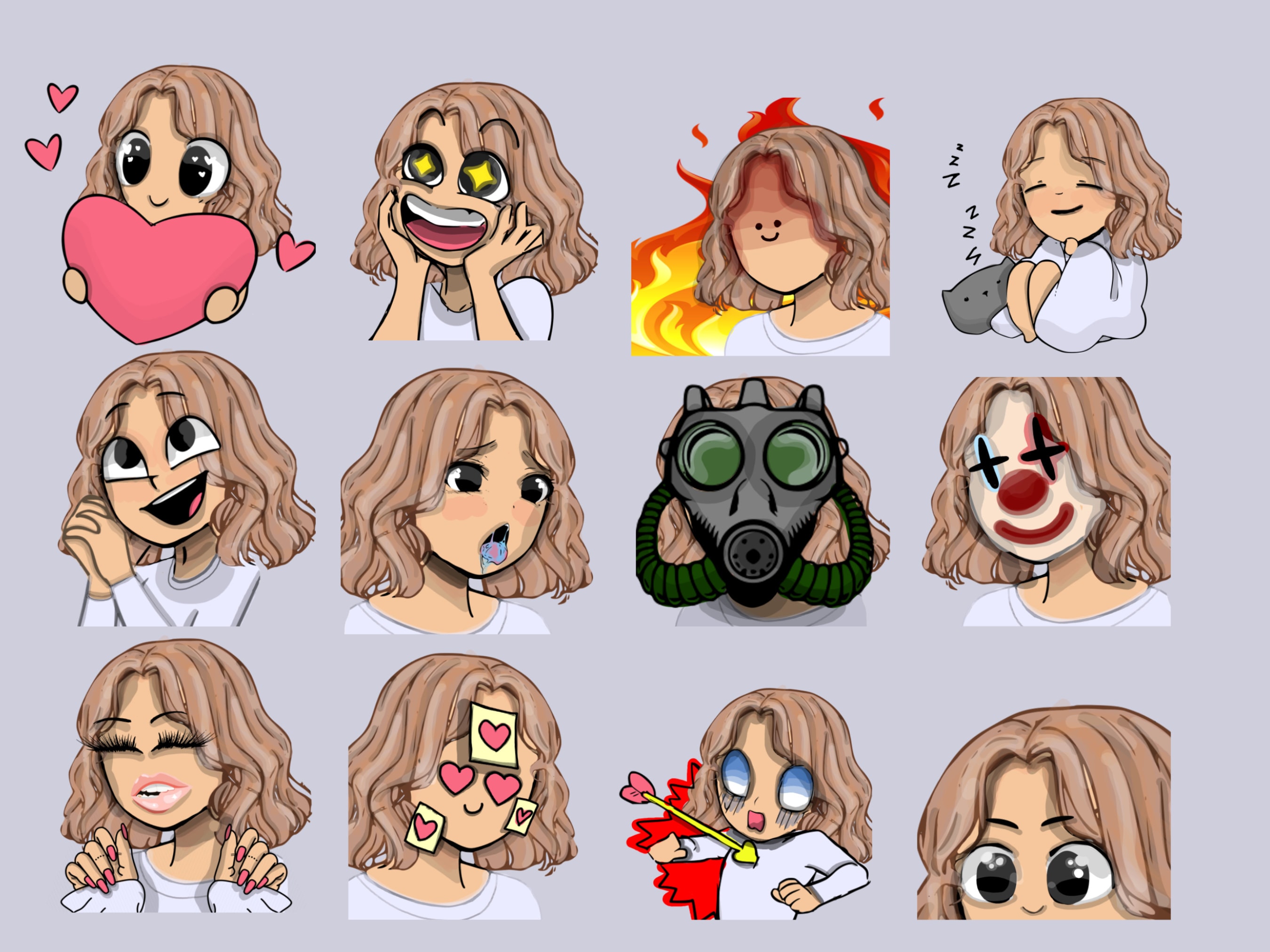SUPER Emote Bundle Cute Chibi Blonde Girl Emote Bundle - Etsy