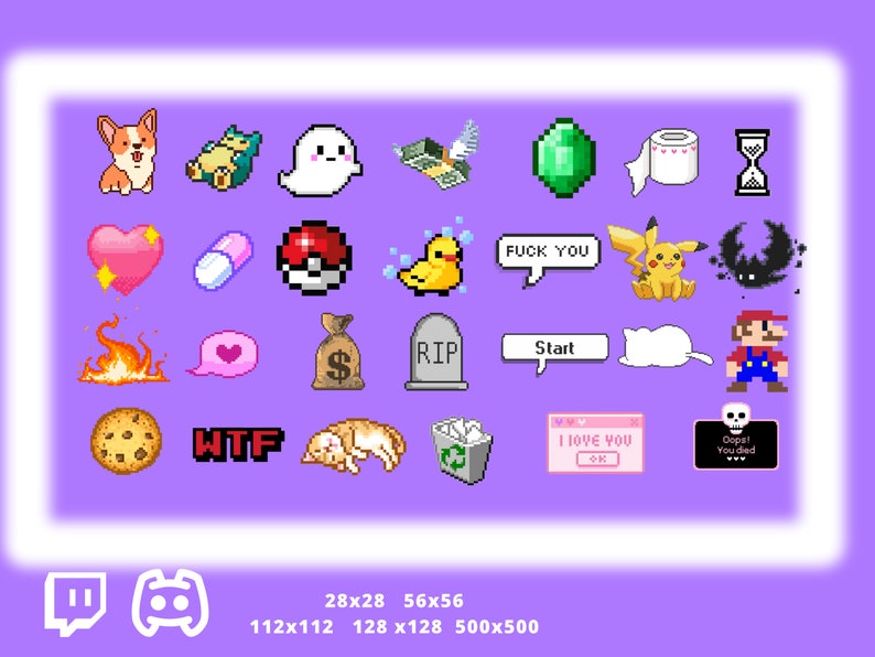 51 meme pixel art emote pack / Meme emotes / Funny emotes / Discord ...