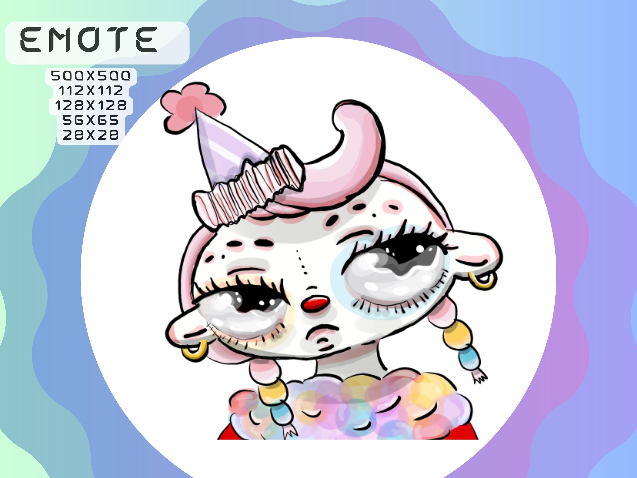 Cute Clown Girl Emote Twitch Emote Discord Emote Emote - Etsy