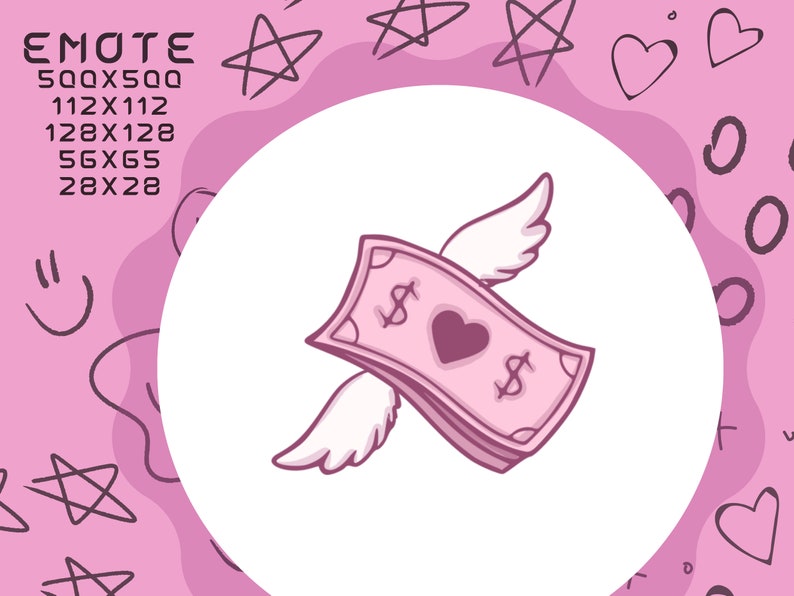 Pink Money Emote Twitch Emote Discord Emote Emote Meme Emote - Etsy
