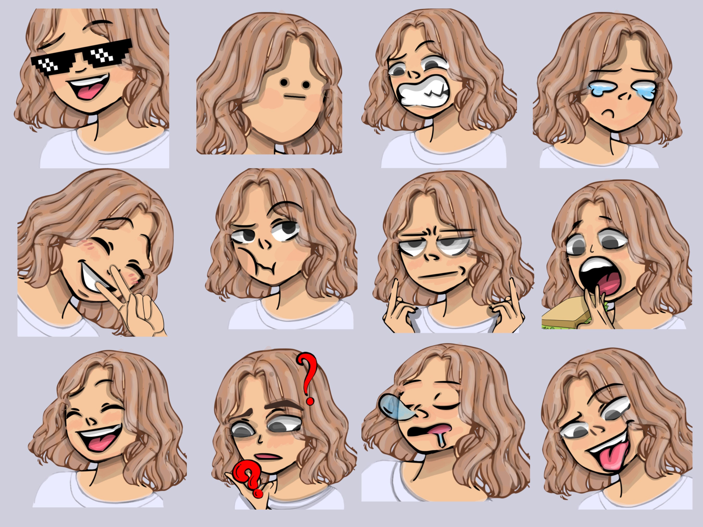 SUPER Emote Bundle Cute Chibi Blonde Girl Emote Bundle - Etsy