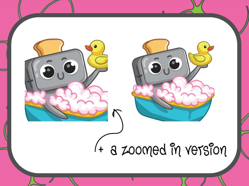 Toaster Taking a Bubble Bath Emote | Twitch Emote | Discord Emote ...