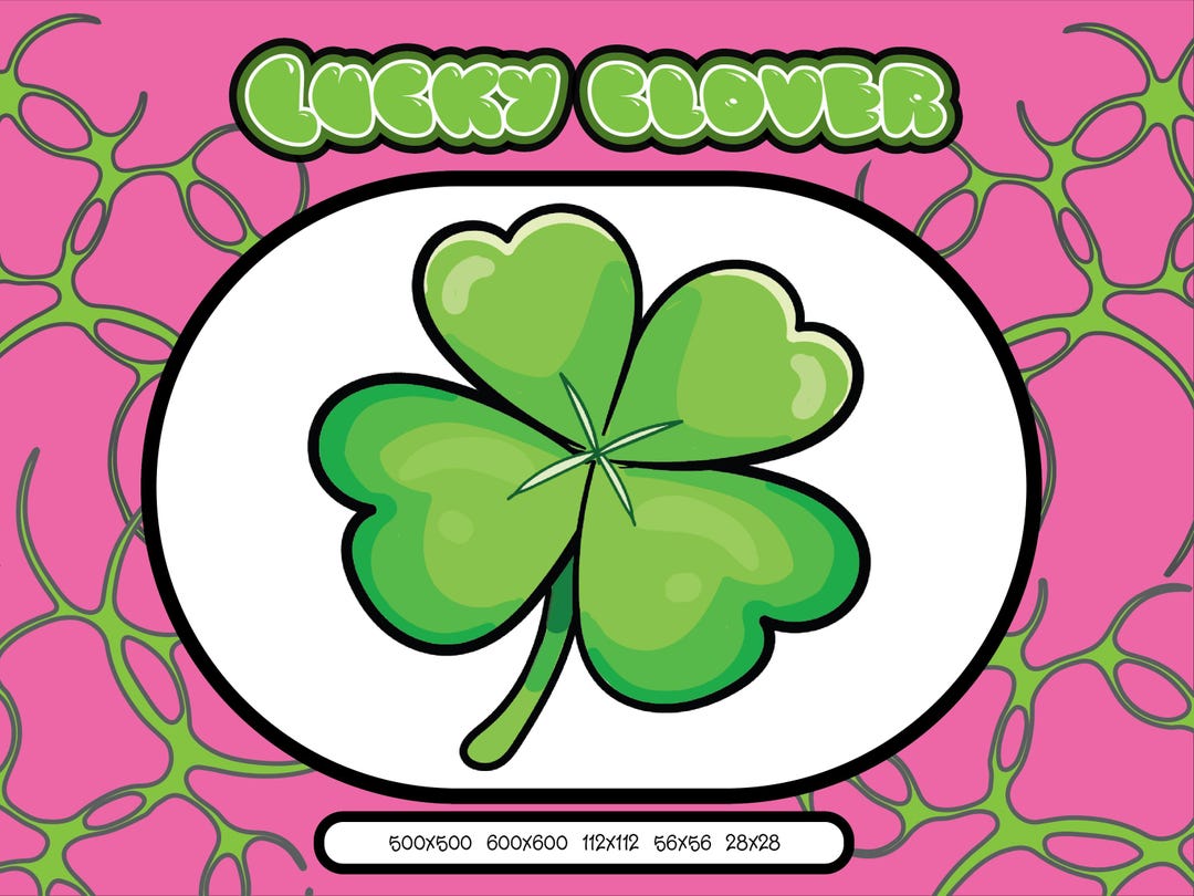 Lucky Four-leaf Clover Emote | Twitch Emote | Discord Emote | Lucky ...