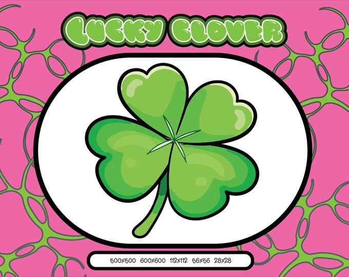 Lucky Four-leaf Clover Emote | Twitch Emote | Discord Emote | Lucky ...