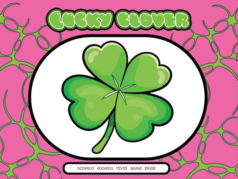 Lucky Four-leaf Clover Emote | Twitch Emote | Discord Emote | Lucky ...