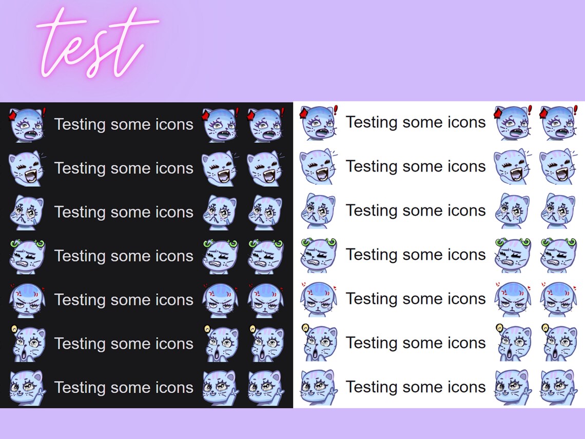 Chibi azul lindo gato emotes parte 1 / gato emotes / twitch emote pack ...