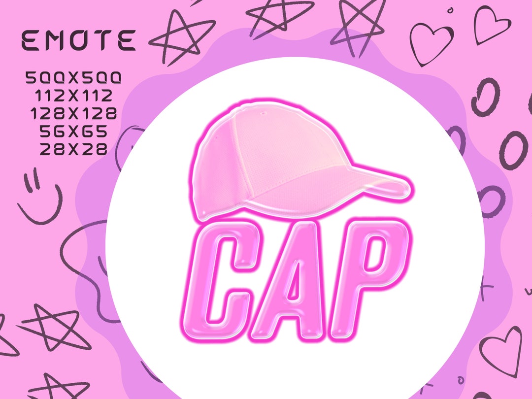 Pink Bubble Gum Cap Emote Emote Twitch Emote Discord Emote Pink Emote ...
