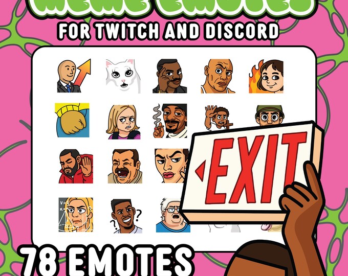 WTF Meme Emote Pack | 70+ PNG Stickers for Twitch, Discord (digital ...