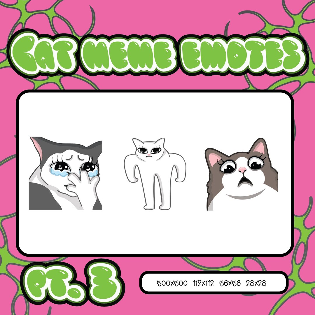 3 Meme Cat Emote Pack Vol. 3 | Funny Hand-drawn Cat Emotes for Twitch ...