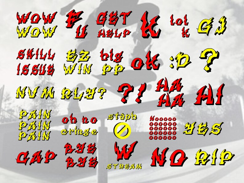 50 Edgy Retro Text Emotes Meme Emotes Emotes Twitch Discord Emotes ...