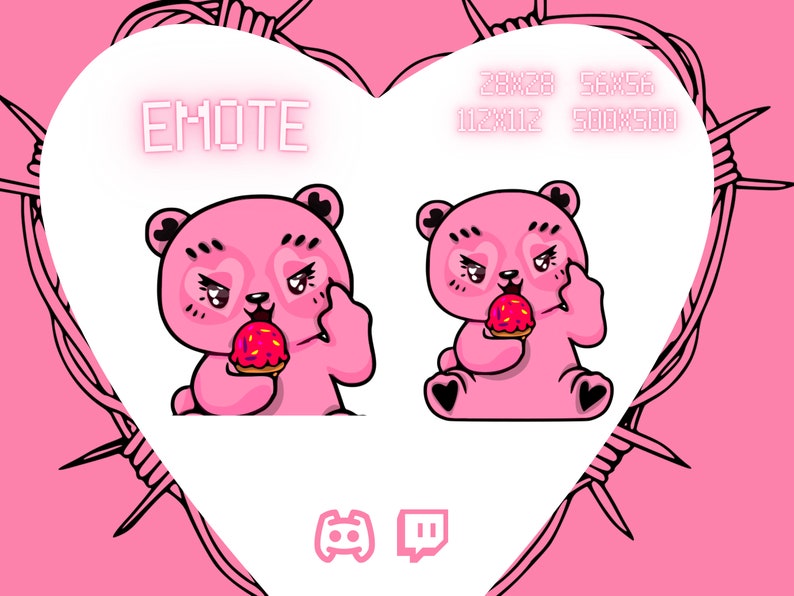 Cute Chibi Emote Teddy Emote Pink Teddy Emote Care Bear Emote Twitch ...