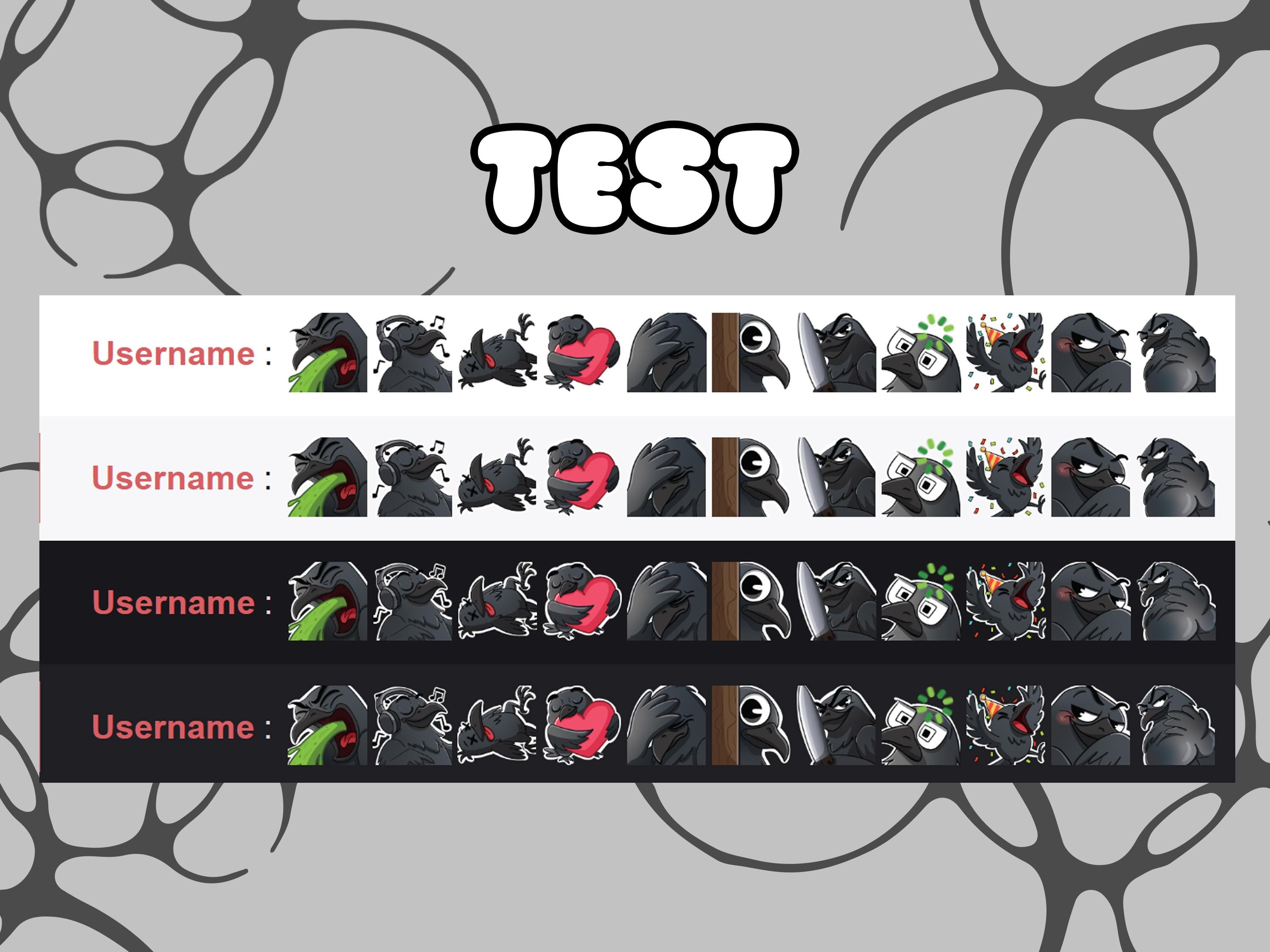 Raven Emote Bundle | Cute Cartoon Raven Emotes for Twitch Discord ...