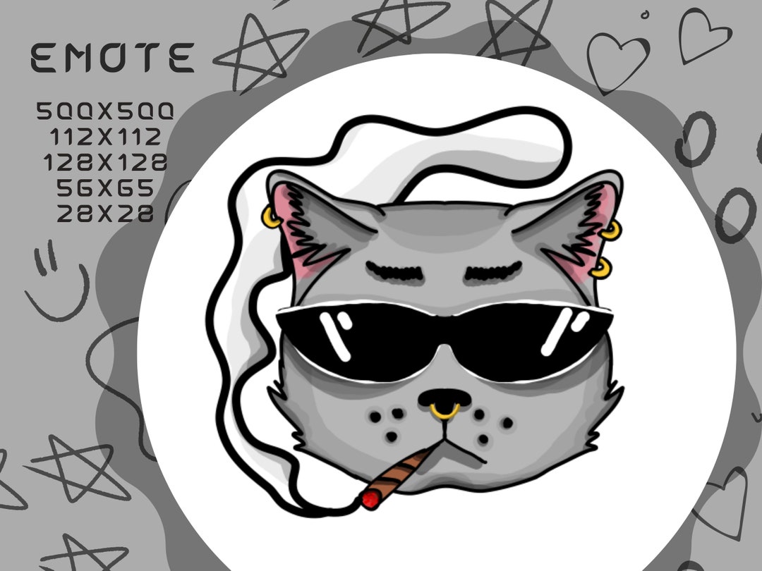 Cool Cat Emote Meme Emote Twitch Emote Discord Emote Funny Twitch Emote ...