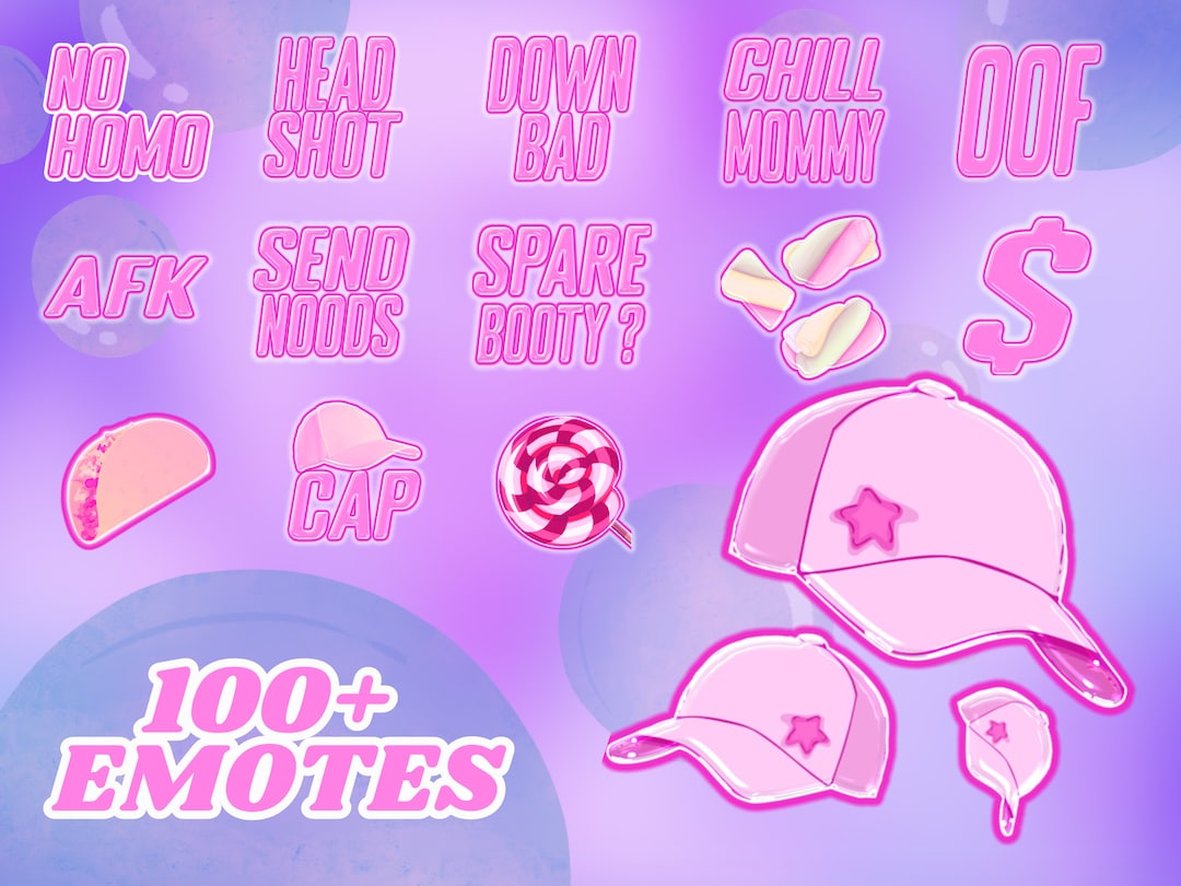 BIG Bubble Gum Pink Emote Pack Twitch Emotes Discord Emotes Meme Emotes ...