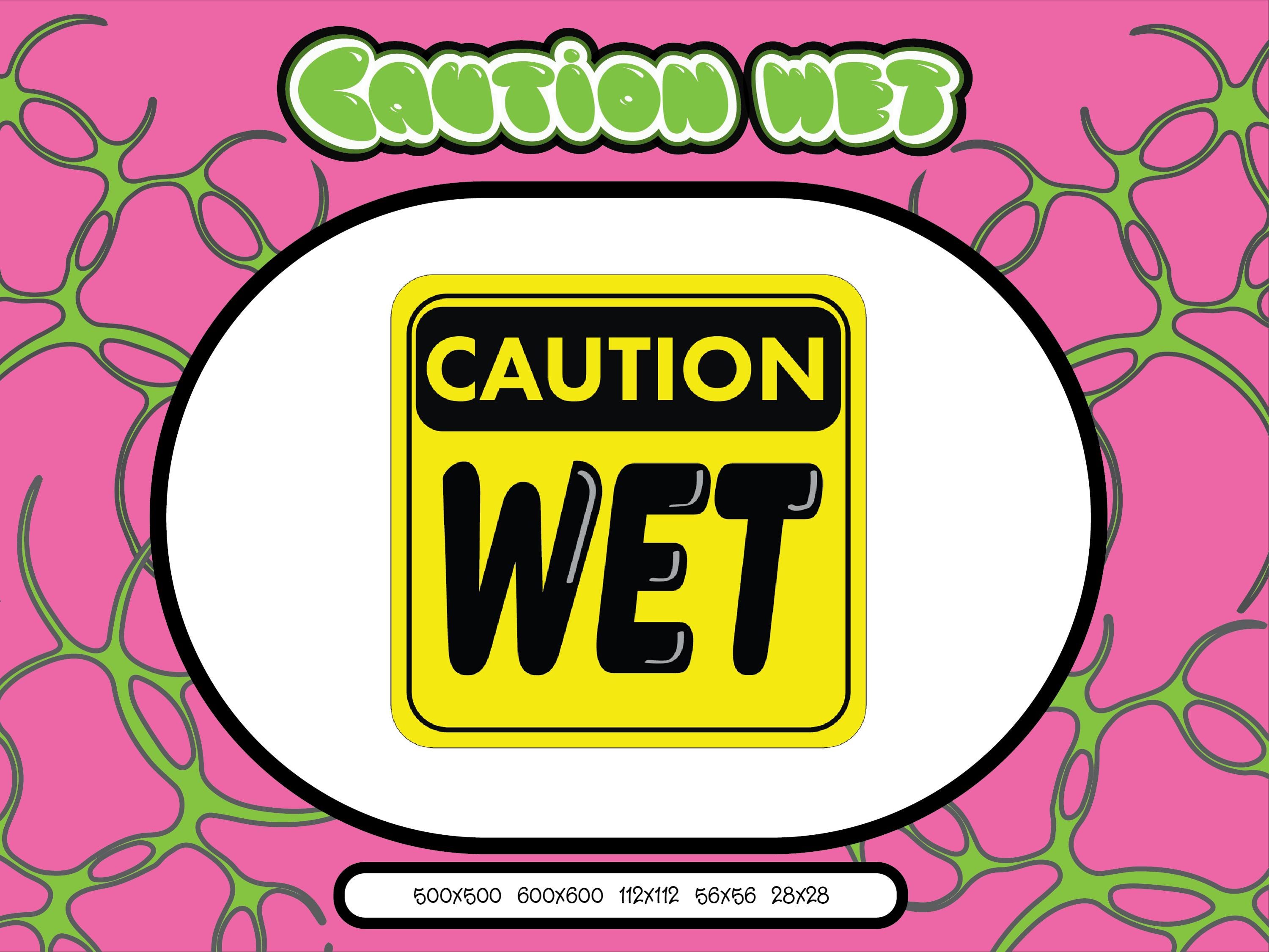 Caution Wet Sign Emote | Twitch Emote | Discord Emote | Meme Emote - Etsy