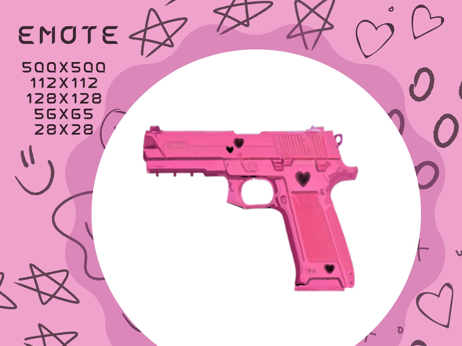 Pink Gun Emote Twitch Emote Emote Discord Emote - Etsy