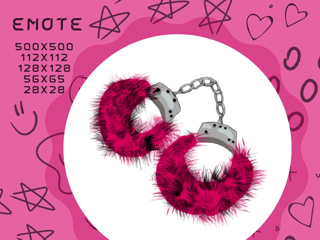 Pink Fuzzy Handcuffs Emote Twitch Emote Discord Emote Emote Twitch ...