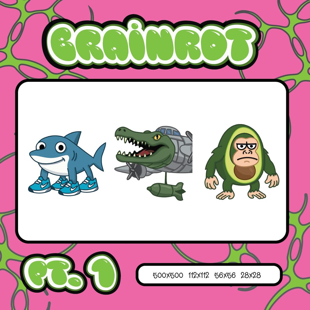 Brain Rot Meme Emote Pack Pt. 1: Funny Twitch & Discord Emotes (digital ...