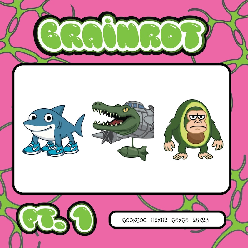 Brain Rot Meme Emote Pack Pt. 1: Funny Twitch & Discord Emotes (digital ...