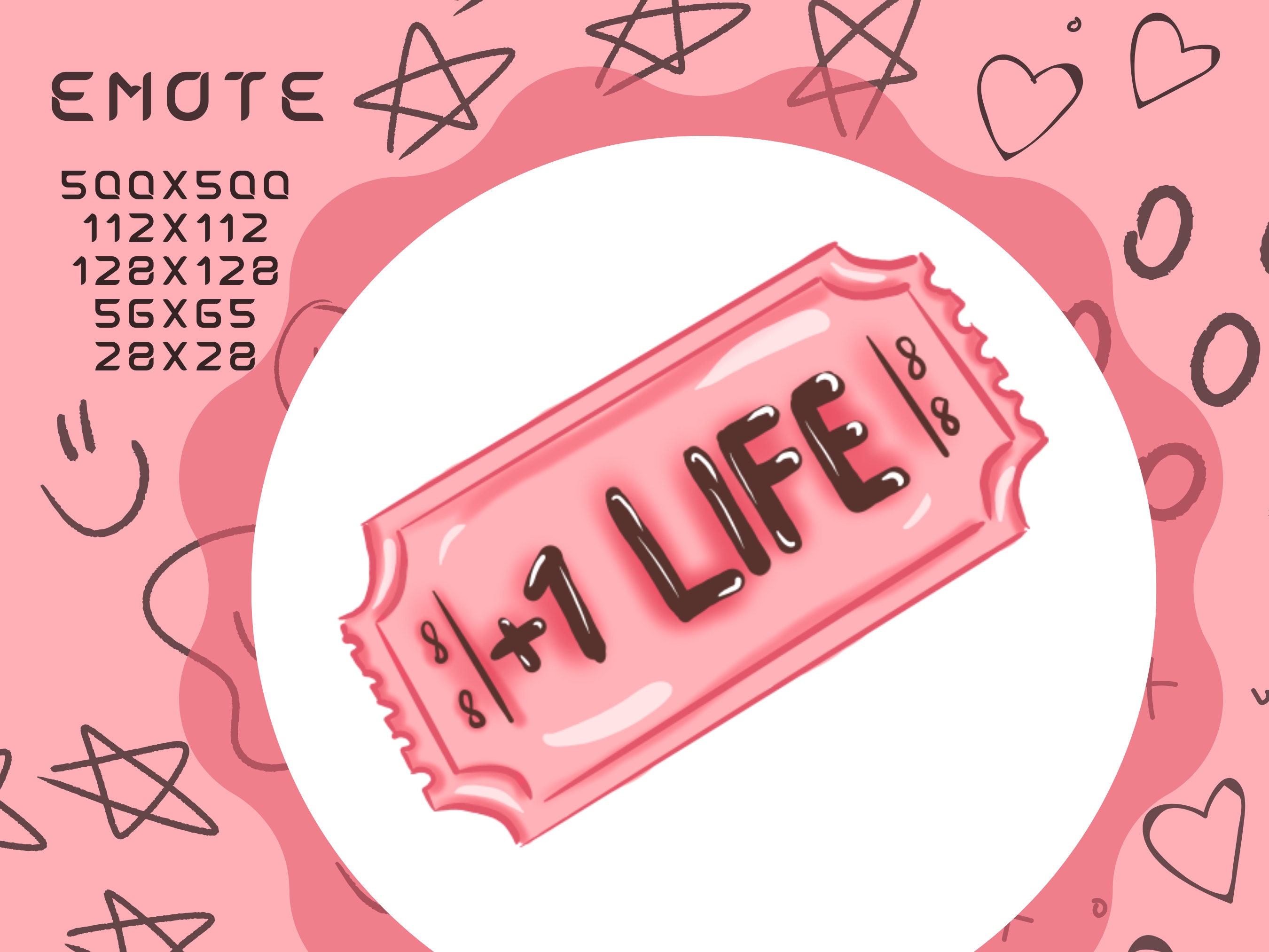 Life Ticket Emote Emote Discord Emote Twitch Emote Meme Emote Pink ...