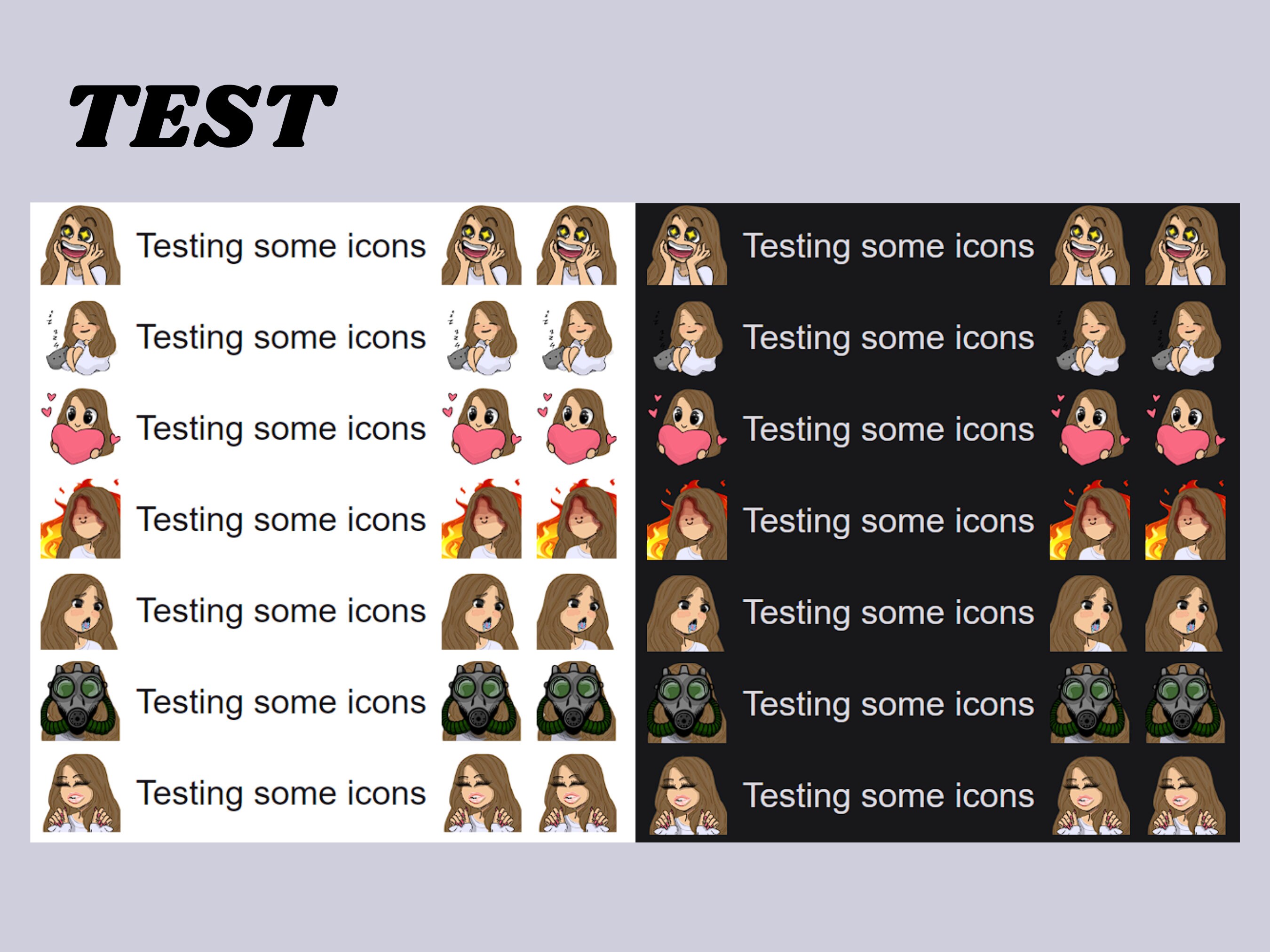 SUPER 60 Emote Bundle Cute Chibi Brown Long Hair Girl Emote Bundle ...