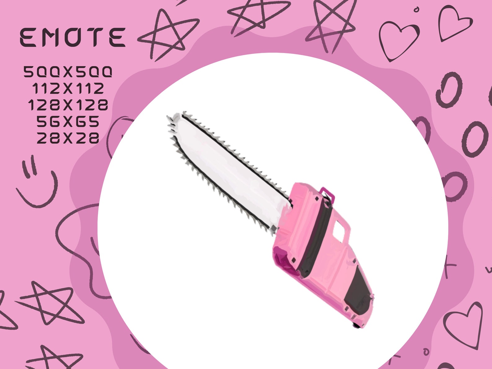 Pink Chainsaw Emote Pink Emote Meme Emote - Etsy