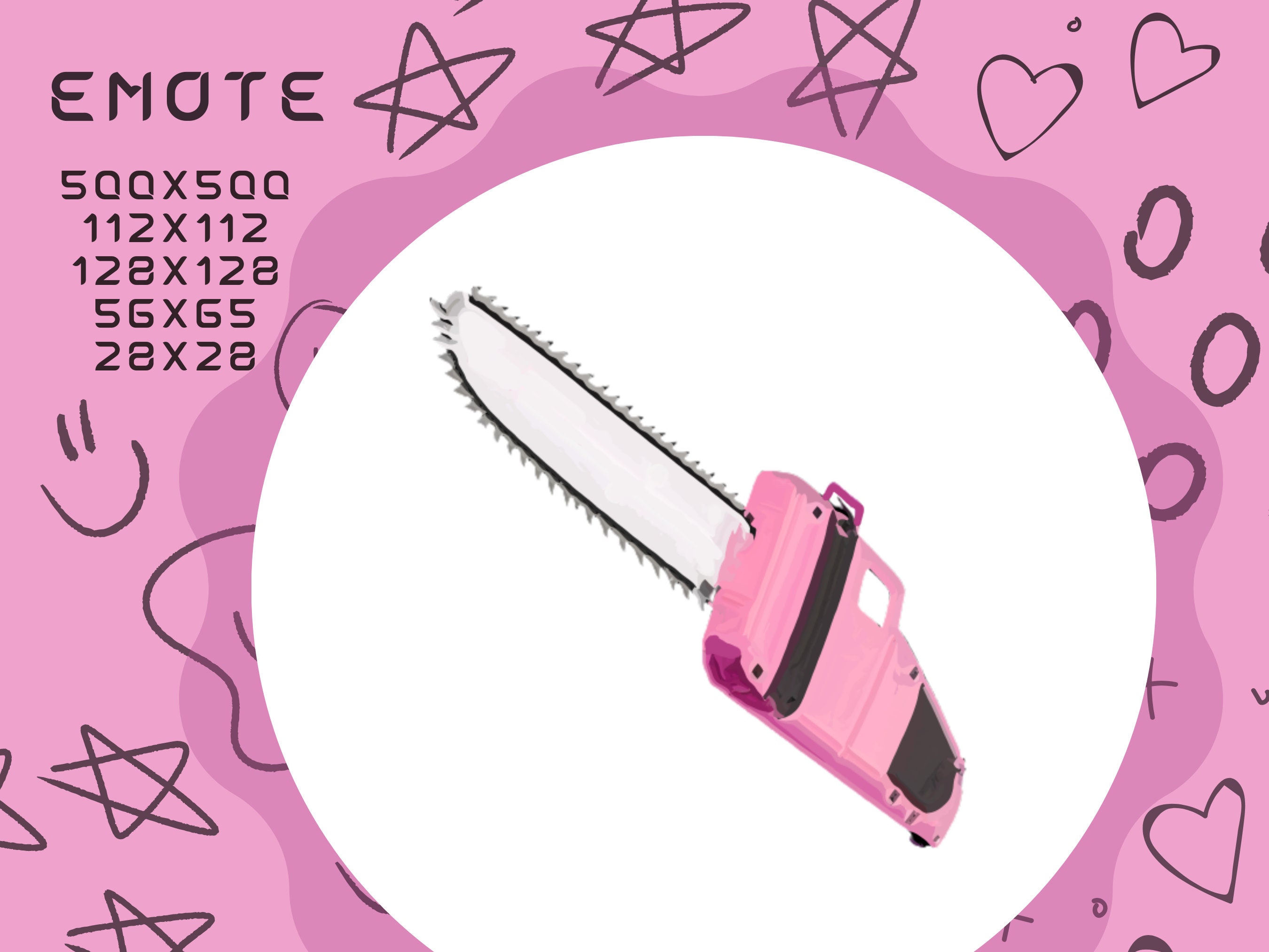 Pink Chainsaw Emote Pink Emote Meme Emote - Etsy