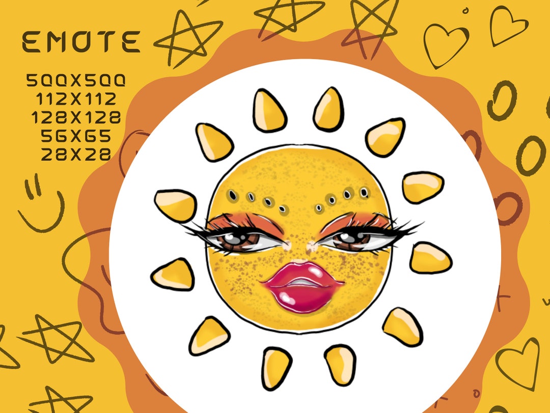 Pretty Sun Emote | Emote | Twitch Emote | Discord Emote | Kawaii Emote ...