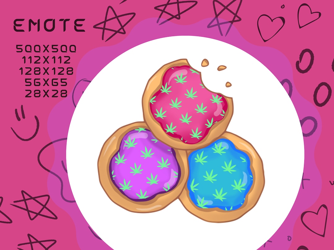 Stoner Cookies Emote Twitch Emote Stoner Emotes Discord Emotes Pink ...