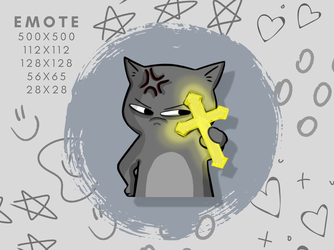 Cat With a Cross Meme Cat Emote Cat Emote Meme Emote Twitch Emote Emote ...