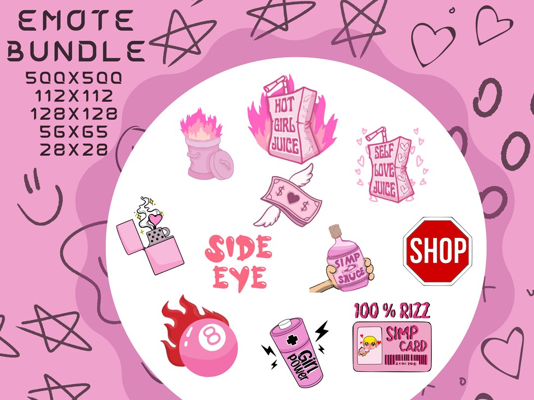 Pink Emote Bundle Pink Emotes Twitch Emotes Discord Emotes Emotes ...