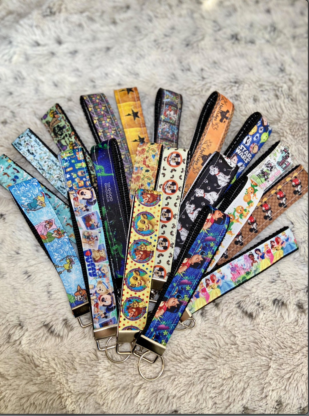 Character Themed Key Fobs, Key Chains, Wrist Strap - Etsy