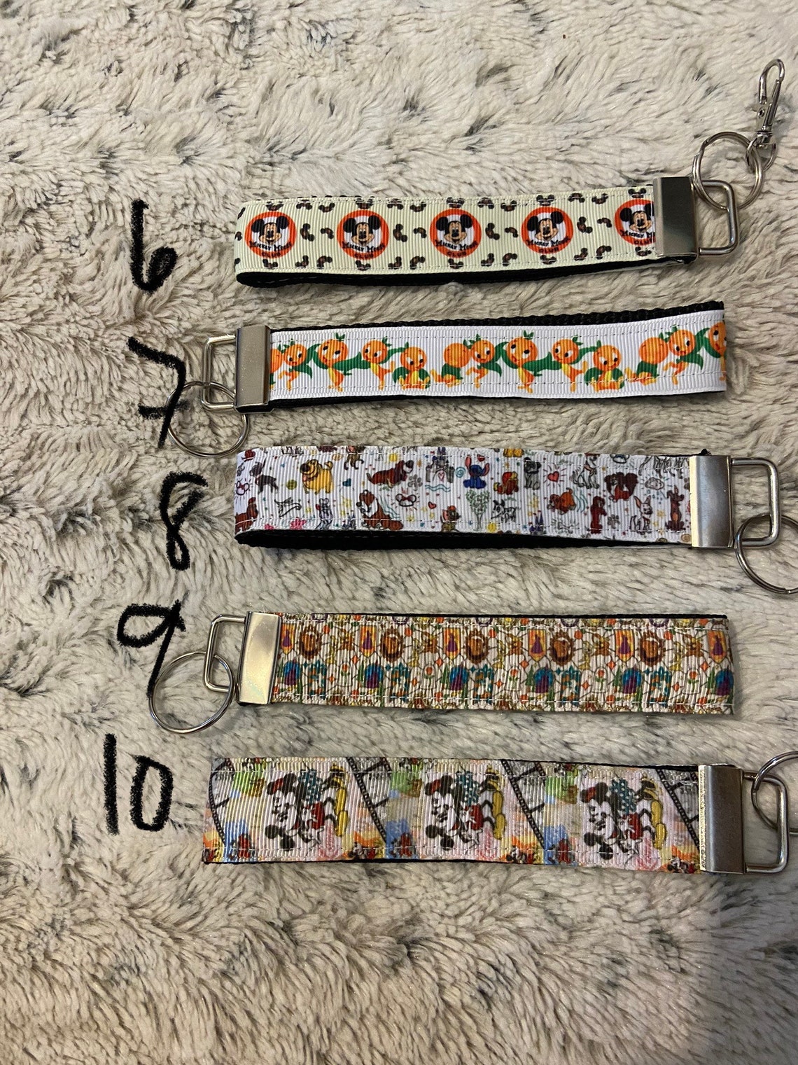 Character Themed Key Fobs Key Chains Wrist Strap - Etsy