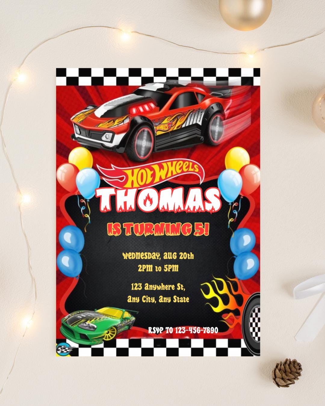 Hot Wheels Editable Birthday Invitation, Hot Wheels Invitation, Hot ...