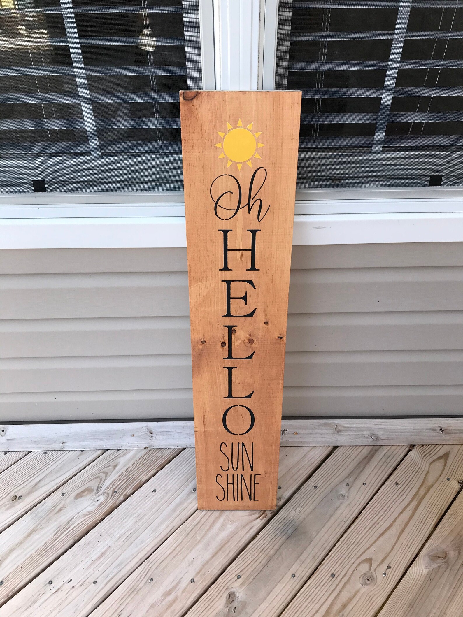 Front Porch Board Oh Hello Sunshine Spring Summer | Etsy