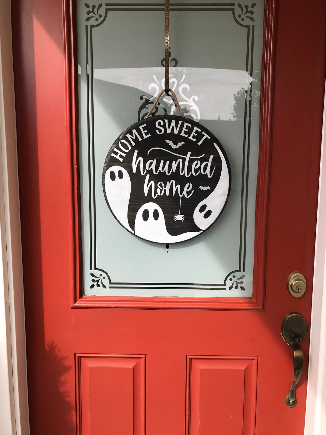 Halloween Sign/greeter Round Halloween Home Sweet - Etsy