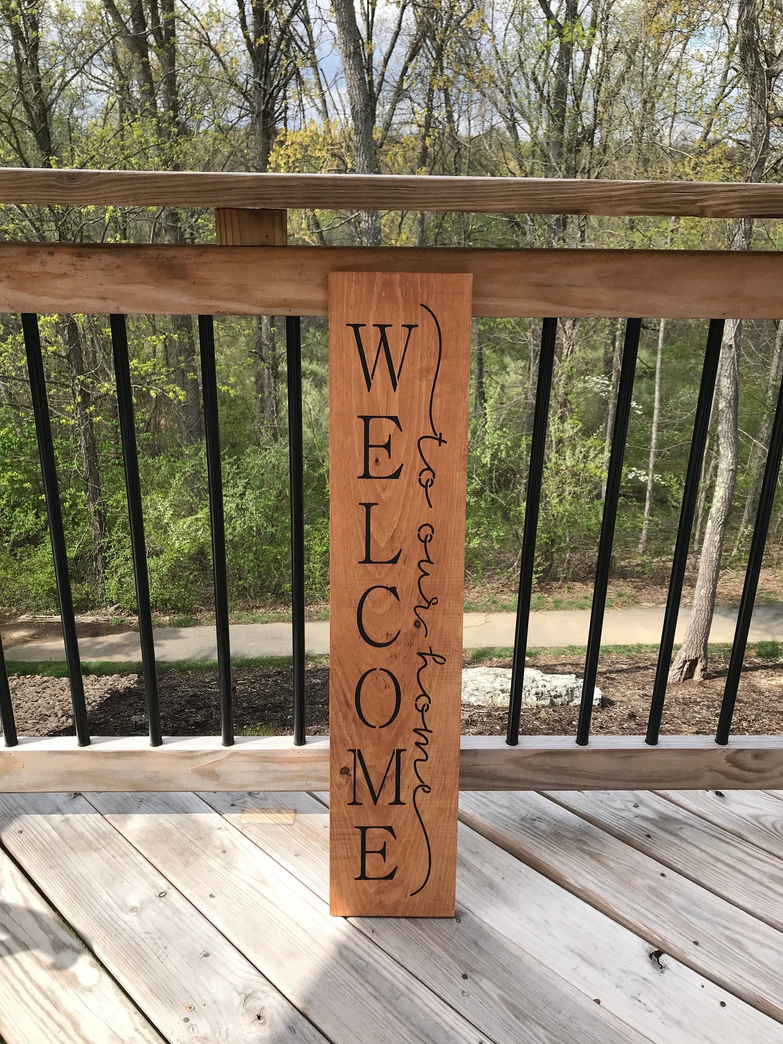 Front Porch Welcome to Our Home Board Rustic Elegance - Etsy