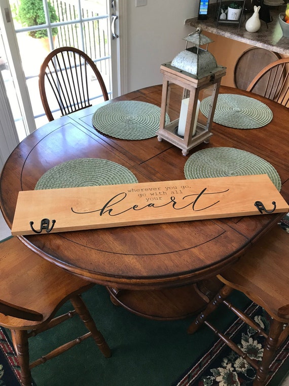 Foyer/Entry Wall Sign with Hooks for Four Rustic Farmhouse | Etsy