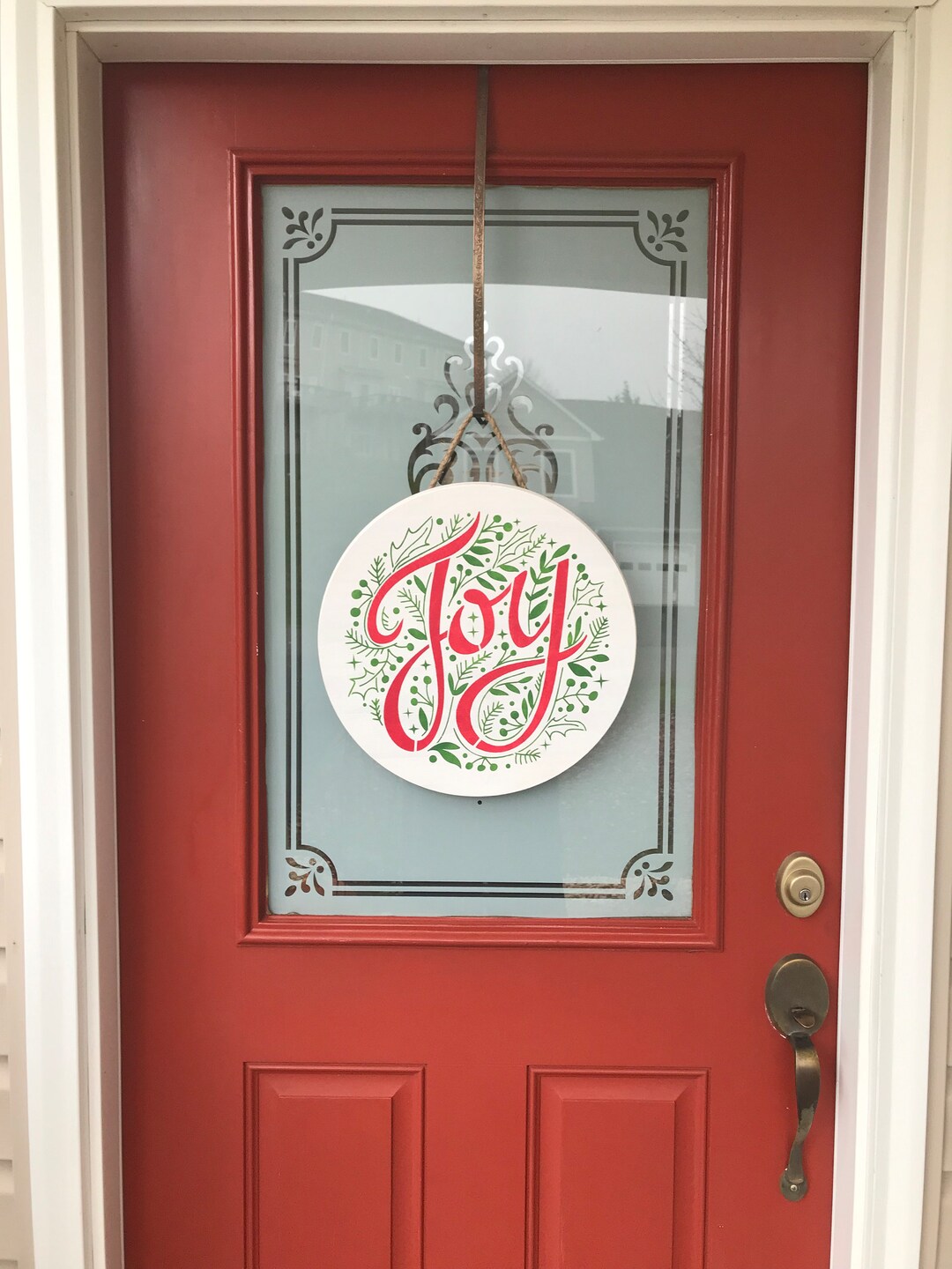 Door Greeter/sign/round JOY Surrounded by Ivy Christmas, Christmas Joy ...