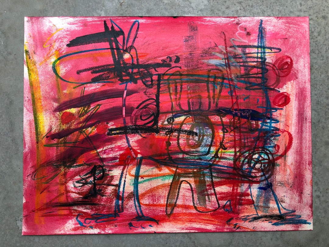 Abstract Red Wall Decor Emerging Artist Sarah Fox Wangler - Etsy