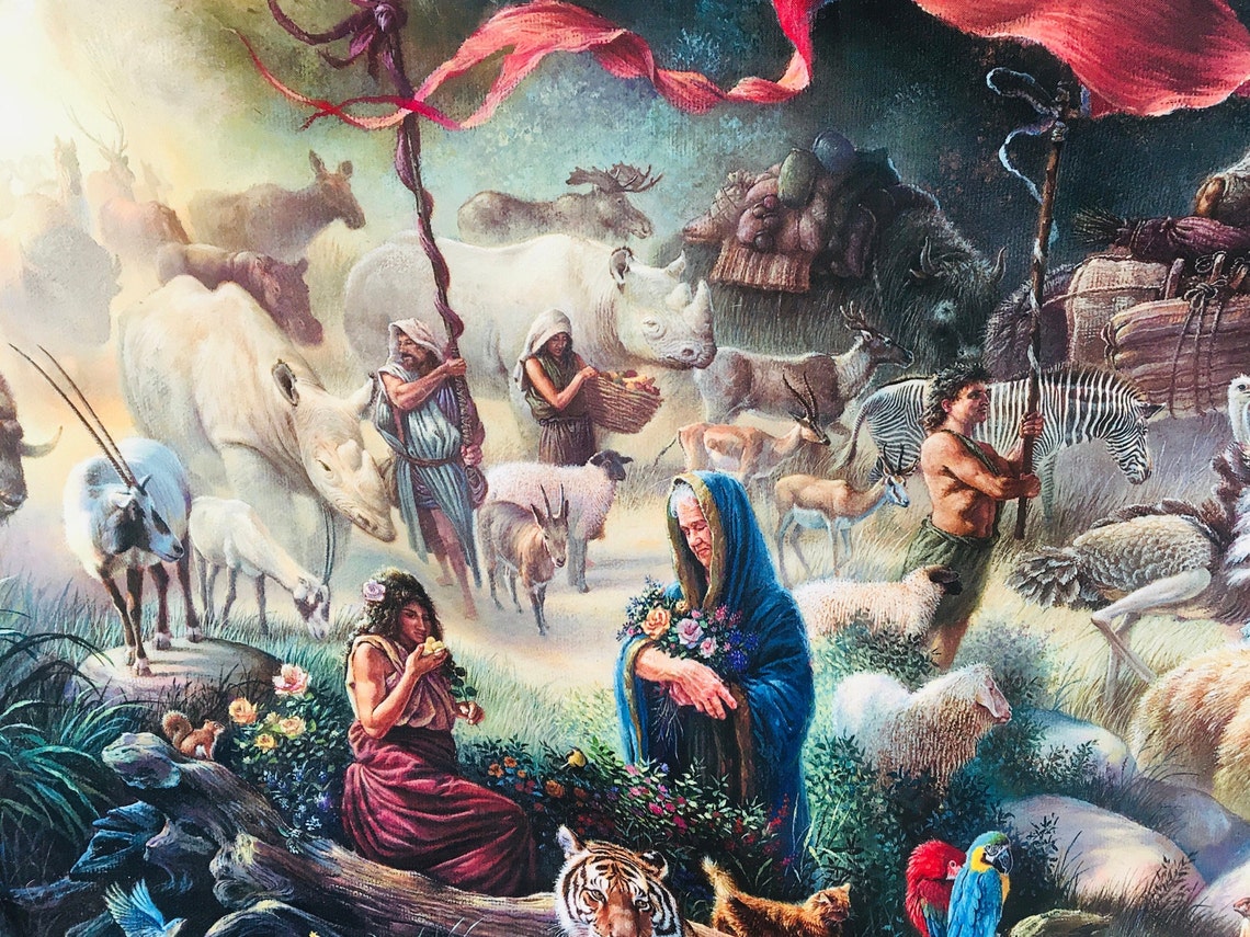 NOAHS ARK before the flood 30x 60 inches or 40x80 inches | Etsy