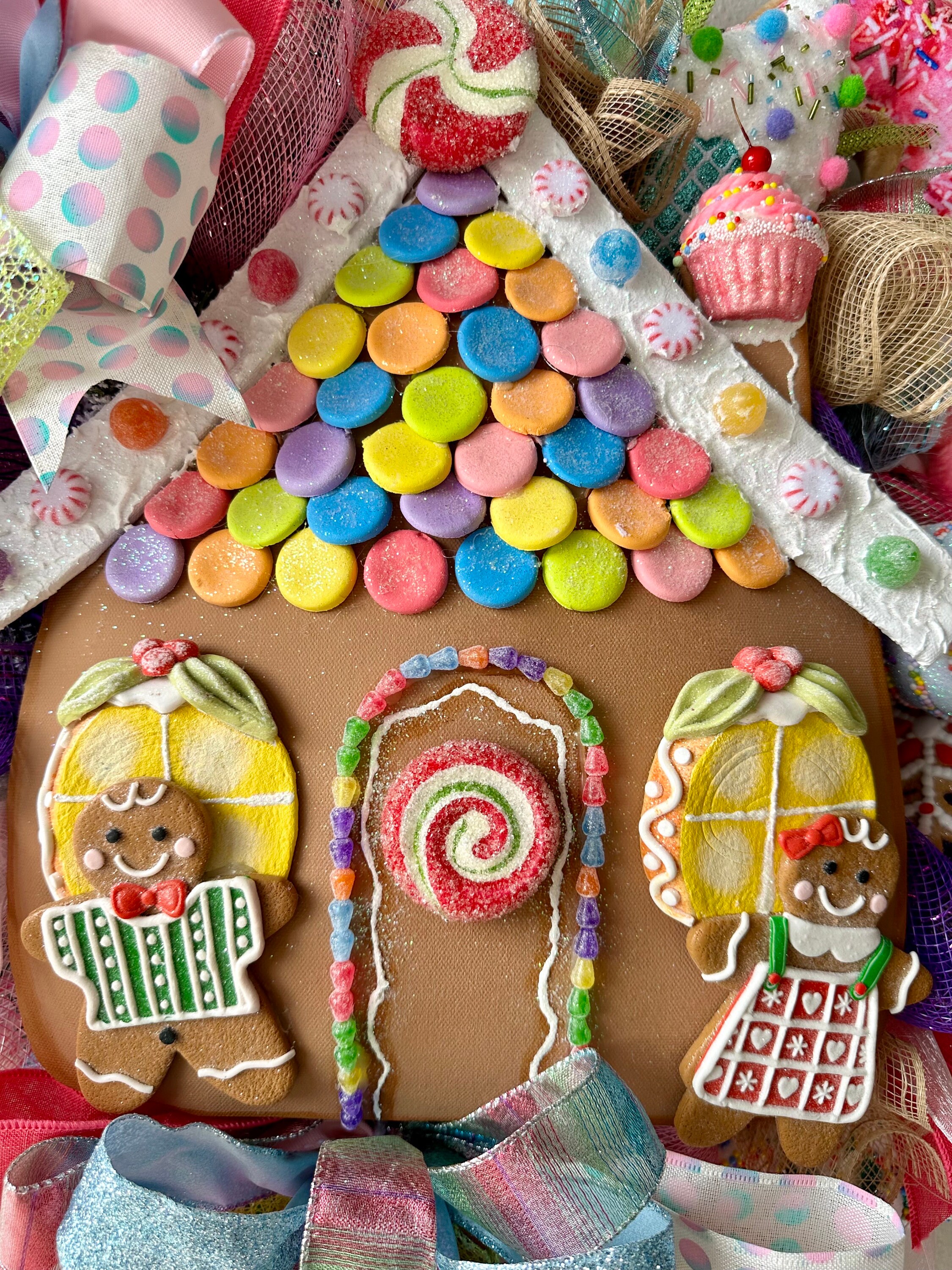 Gingerbread Wreath , Candyland Wreath, Gingerbread House, Christmas ...