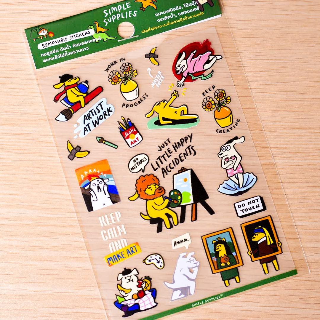 Artist Waterproof Sticker Sheet Removable Vinyl Art Stickers for Laptop ...