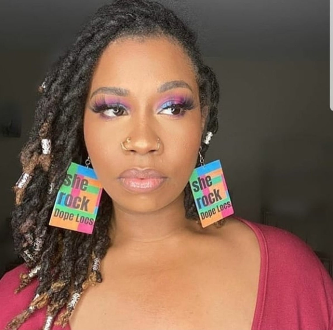 She rock dope locs earrings | Etsy