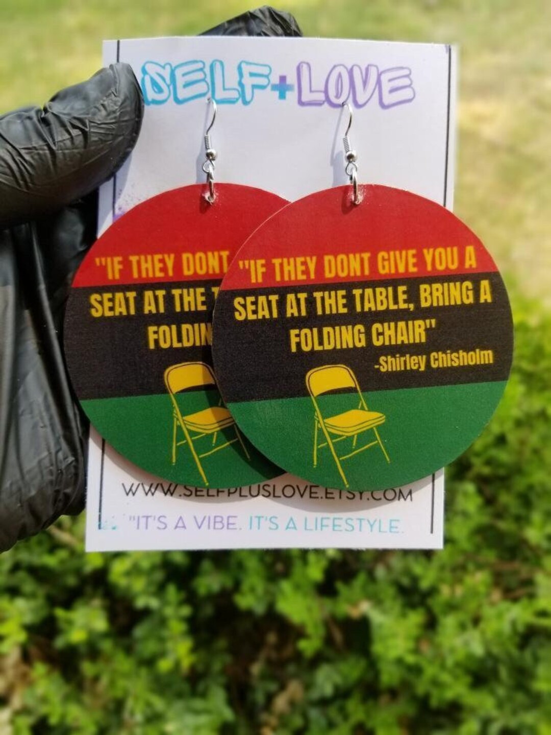 Bring a Folding Chair Earrings, Wood Earrings, for the Culture, Black ...