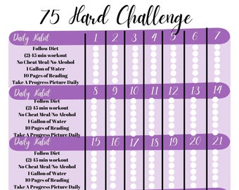 75 HARD Challenge Digital Download and Phone Wallpaper - Etsy