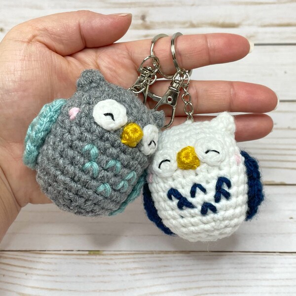 Crochet Owl Keychain - Etsy