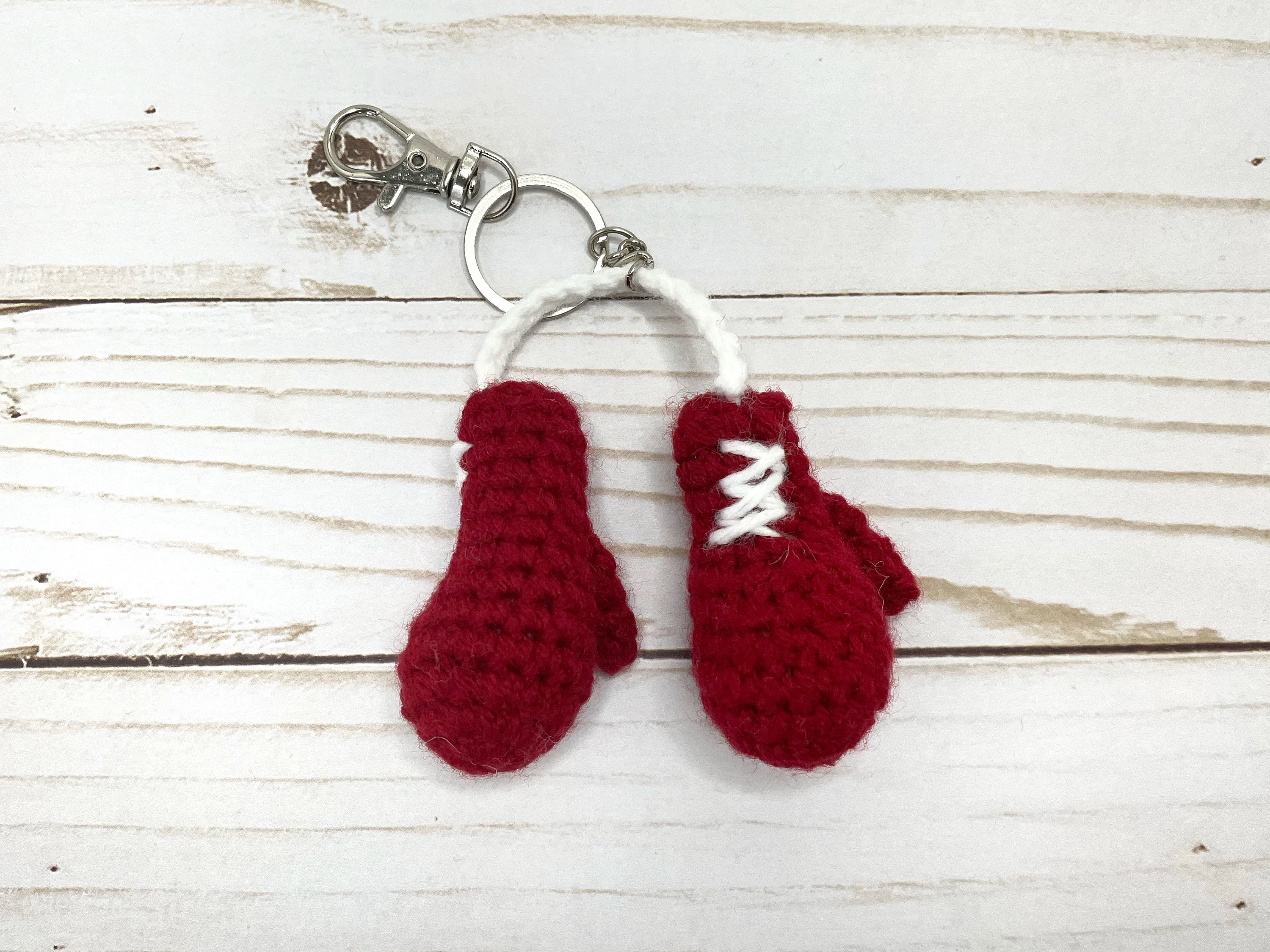 Crochet Boxing Gloves, Boxing Glove Keychain - Etsy