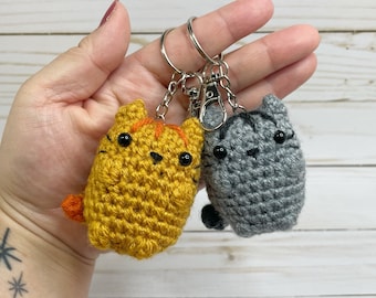 Coraline Inspired Crochet Keychain/ Handmade Cat Keychain/ Devil Angel ...