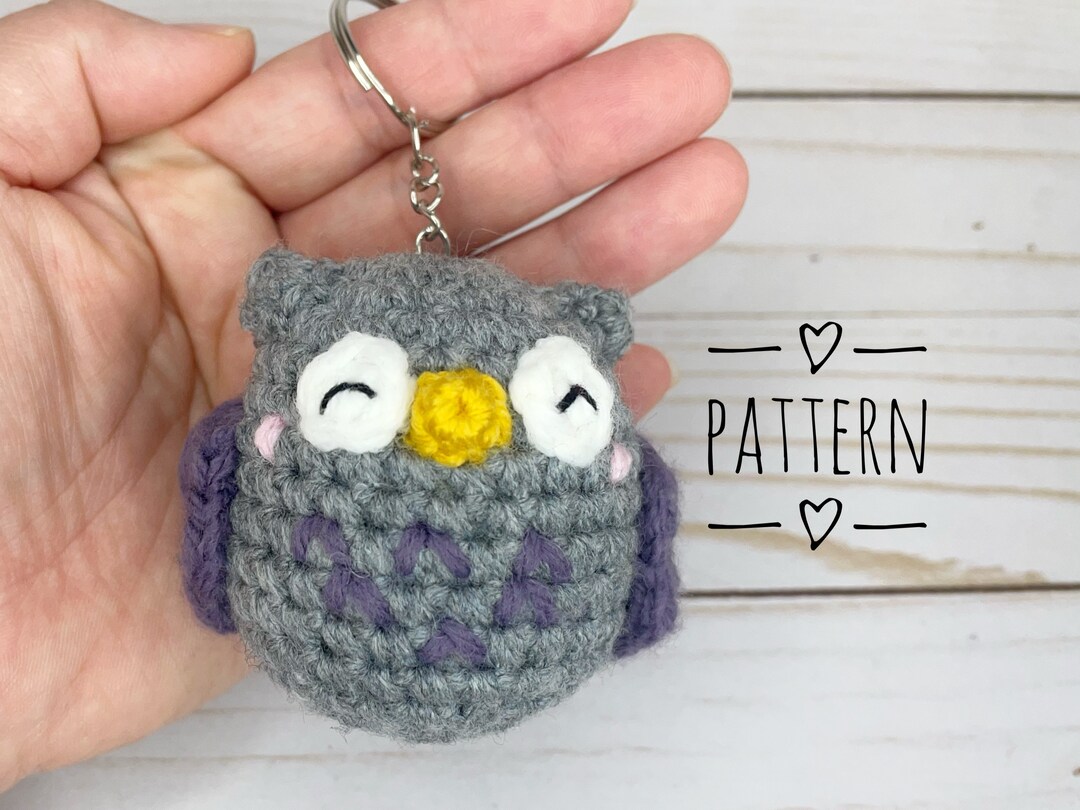 Pattern - Crochet Owl Keychain Pattern, Owl Plush Keychain Pattern ...